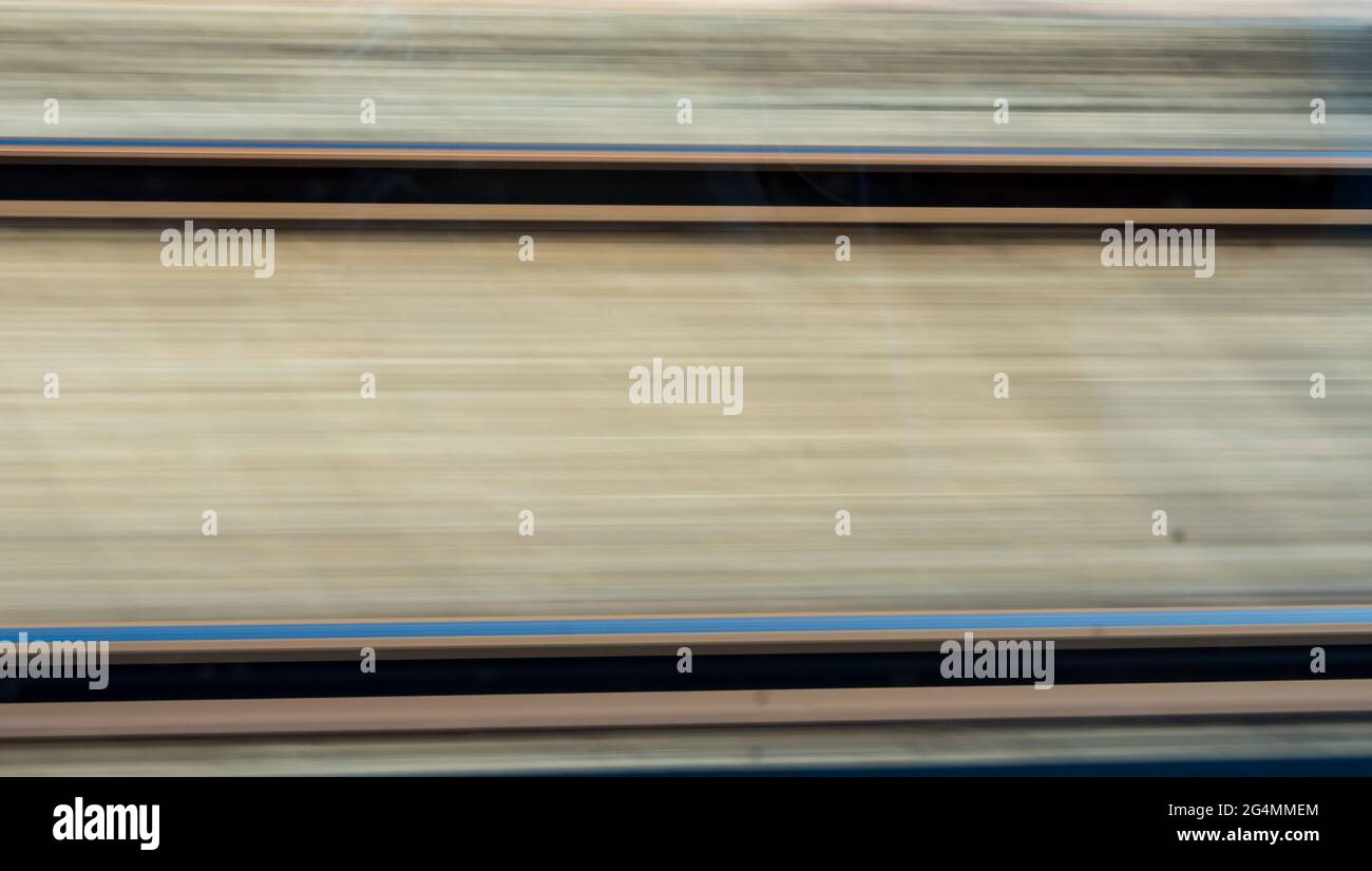 Railway track movement blurring technique Stock Photo - Alamy
