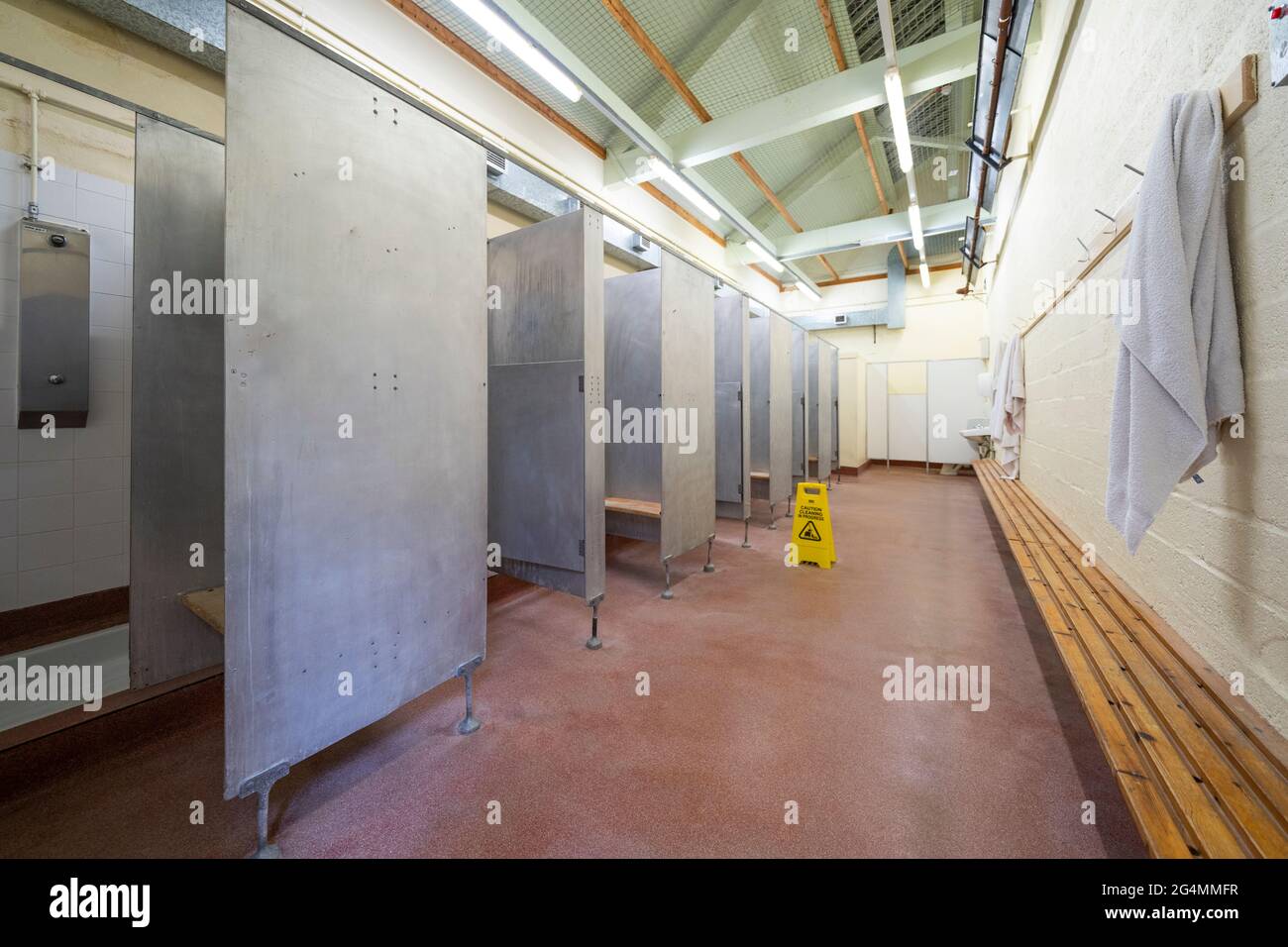 Prisoner shower area at former prisoner hall at Peterhead Prison Museum ...
