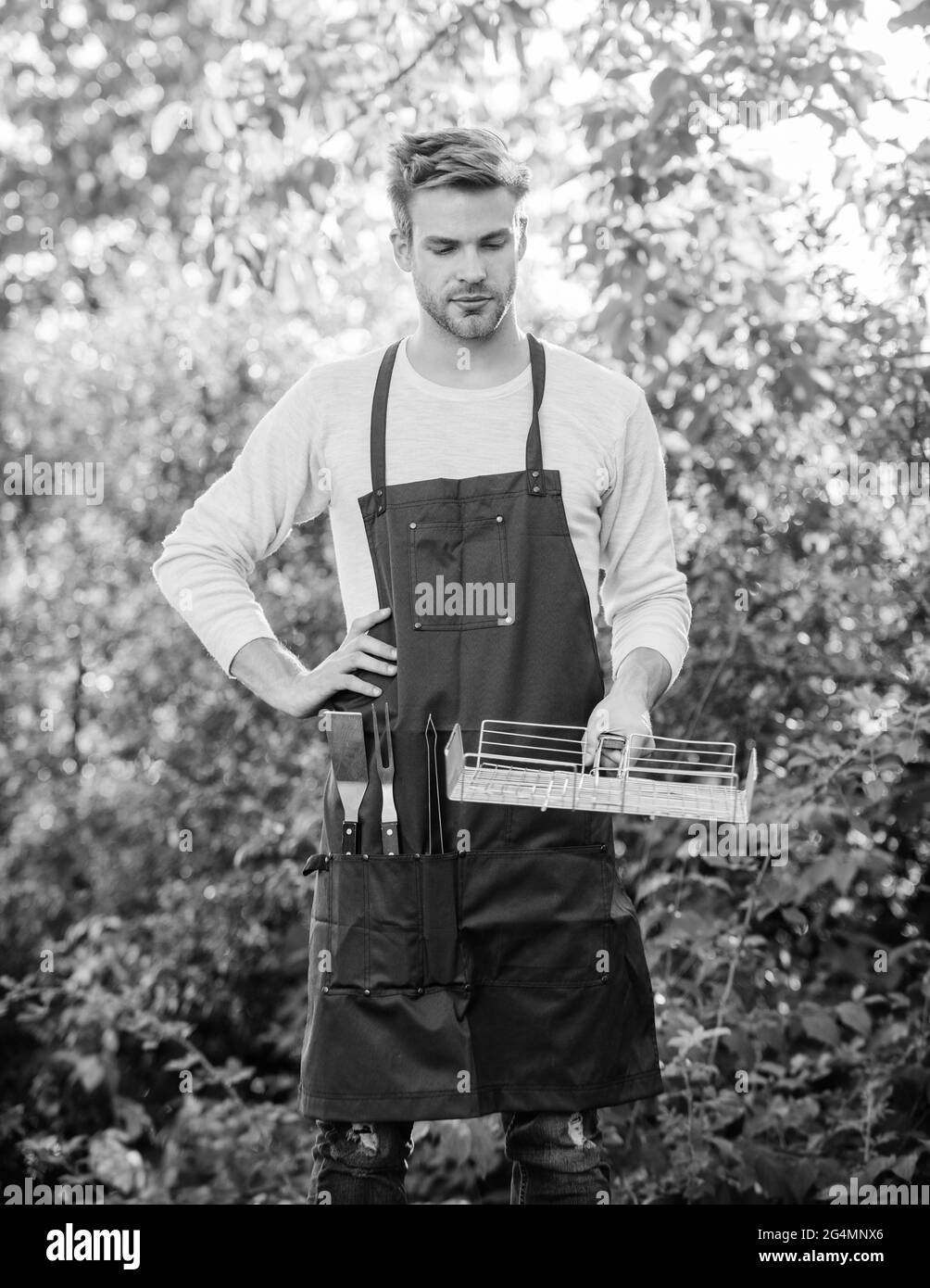 Cooking vegetables bbq Black and White Stock Photos & Images - Alamy