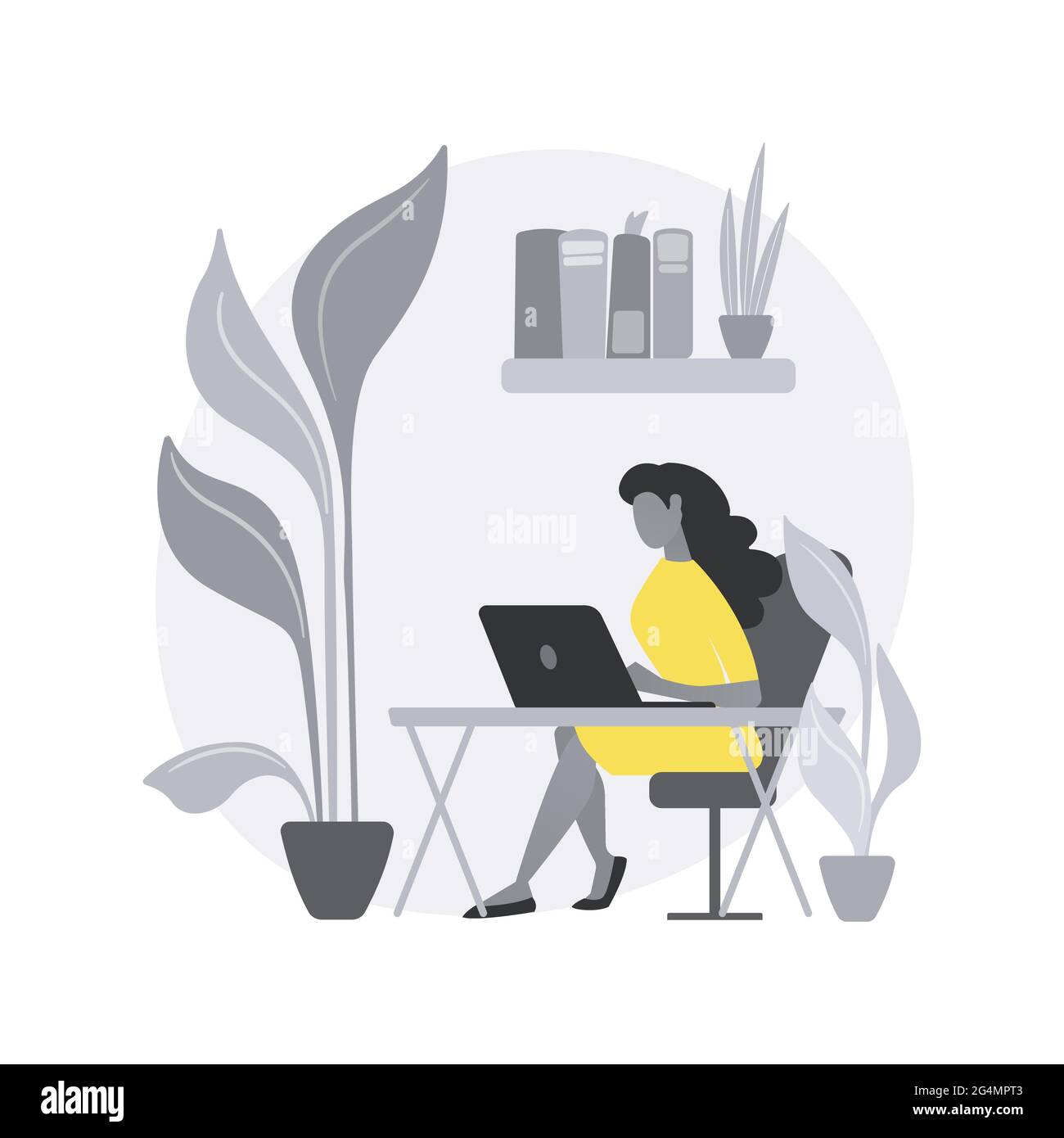 Biophilic design in workspace abstract concept vector illustration ...