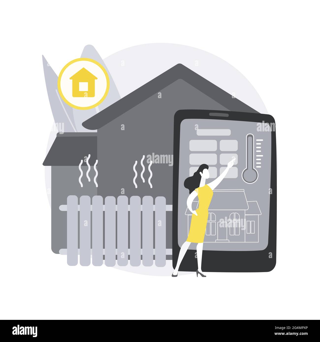 Home heating technologies abstract concept vector illustration Stock ...