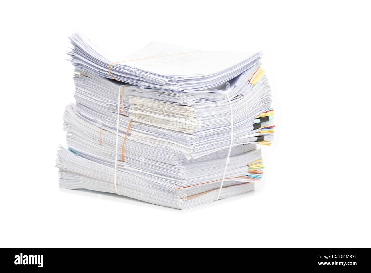 Stack of Documents isolated on white background Stock Photo - Alamy