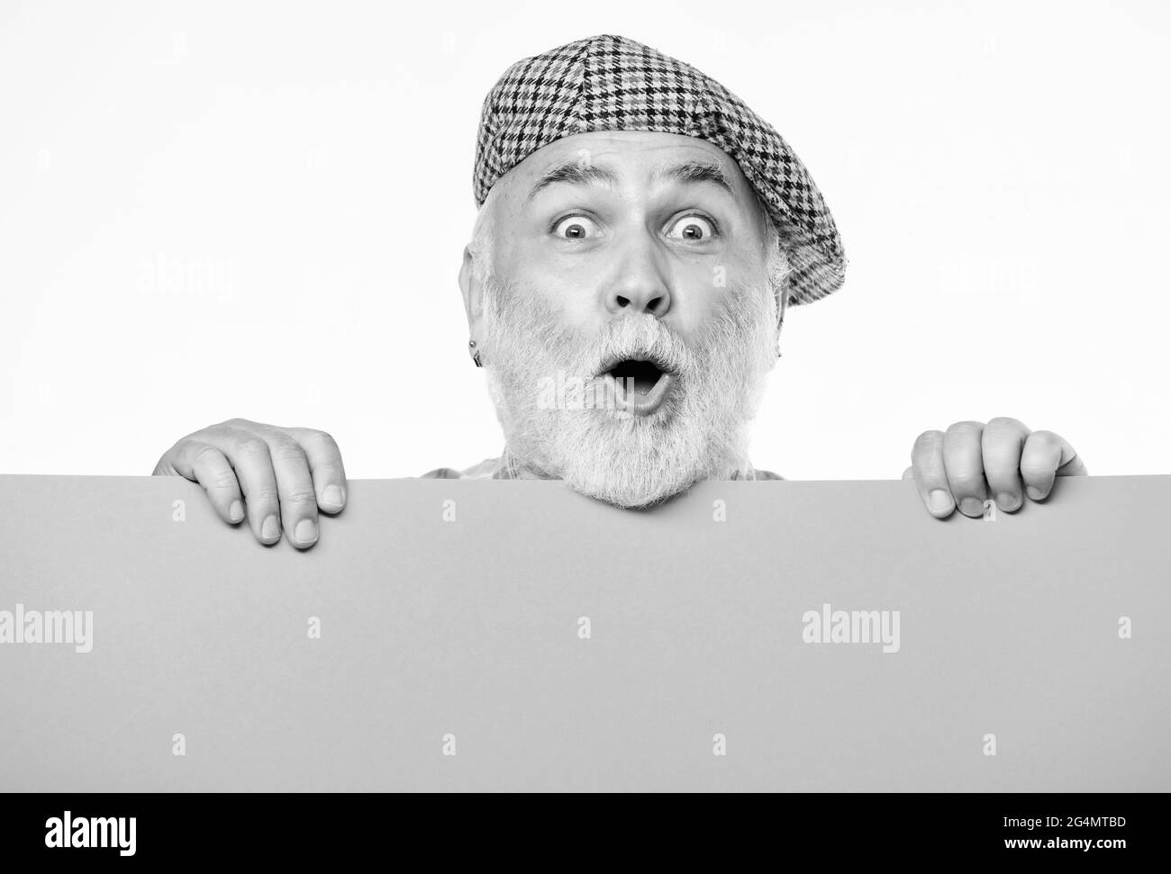 Old man with protest banner Black and White Stock Photos & Images - Alamy