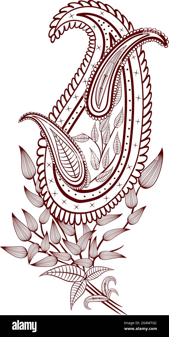 Original hand drawn line art ornate flower, EPS8 - vector graphics ...
