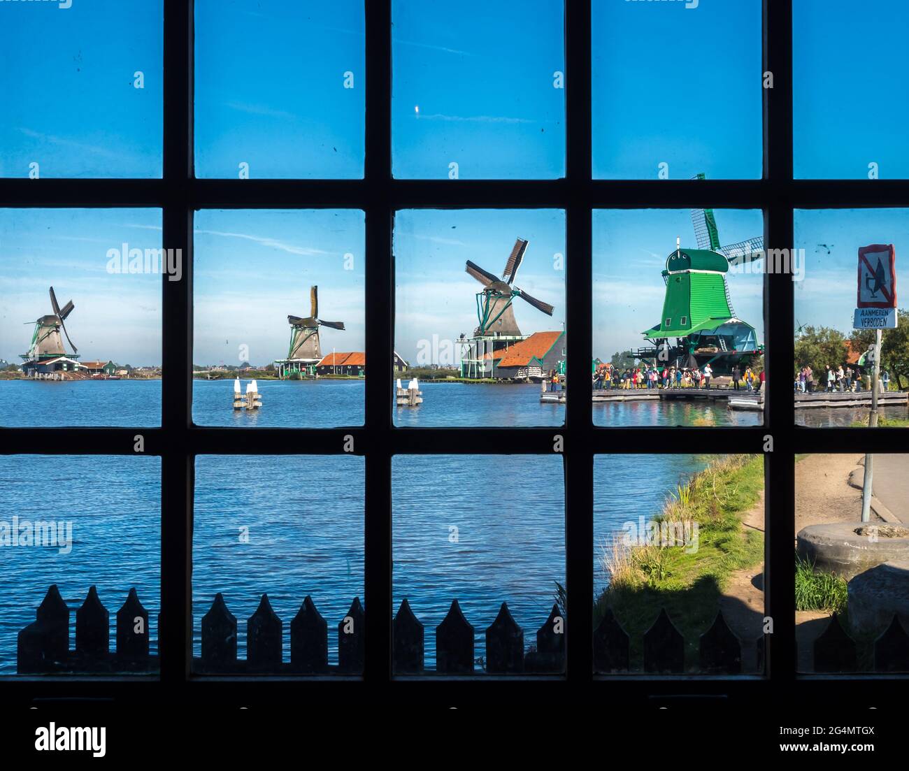 ZAAN SCHANS - OCTOBER 2: View of four historic classic windmills in ...