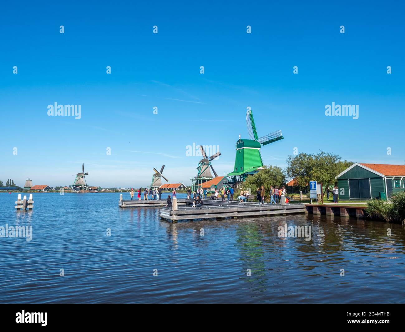 ZAAN SCHANS - OCTOBER 2: View of four historic classic windmills in ...