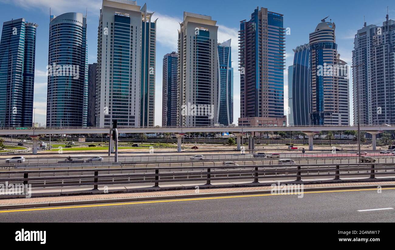 Amazing futuristic cityscape, skyline of Dubai, UAE Stock Photo - Alamy