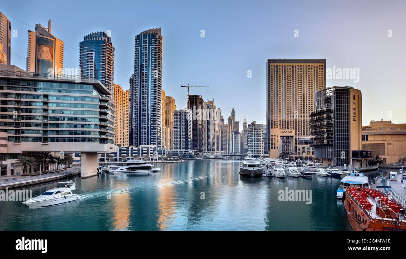 Amazing futuristic cityscape, skyline of Dubai, UAE Stock Photo - Alamy
