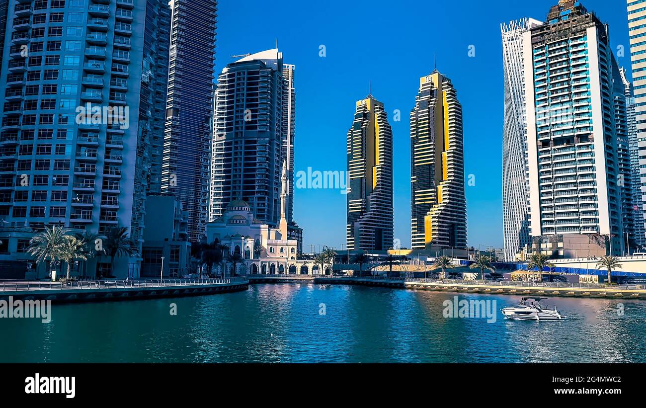 View dubai marina tallest towers hi-res stock photography and images ...