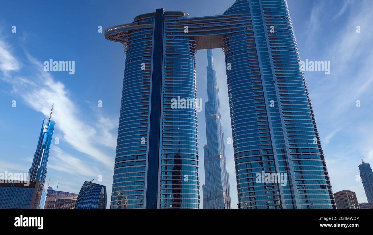 Amazing futuristic cityscape, skyline of Dubai, UAE Stock Photo - Alamy
