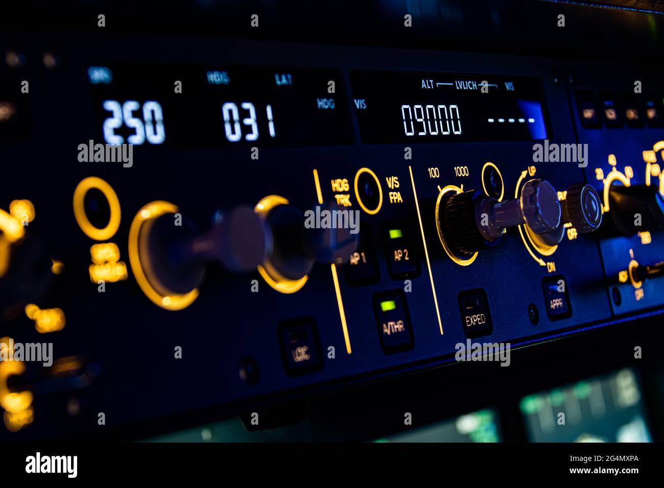 The Flight Control Unit of an commercial aircraft, with various knows ...