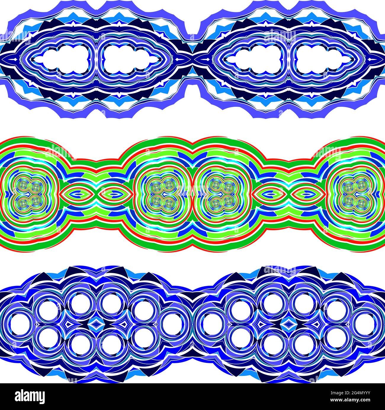 Set linear floral ornament, seamless pattern, EPS8 - vector graphics ...