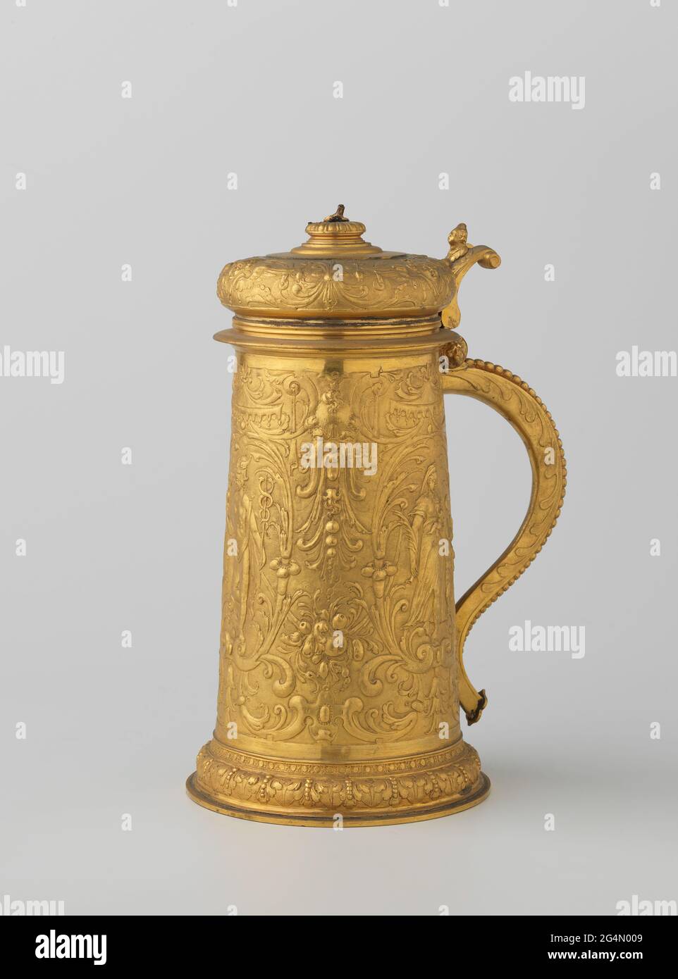 Galvanoplastic reproduction of a drinking jug with lid with ...