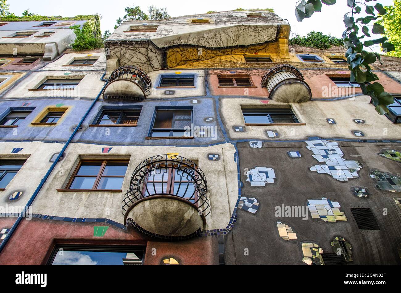 The Hundertwasserhaus is an apartment house in Vienna built after the ...