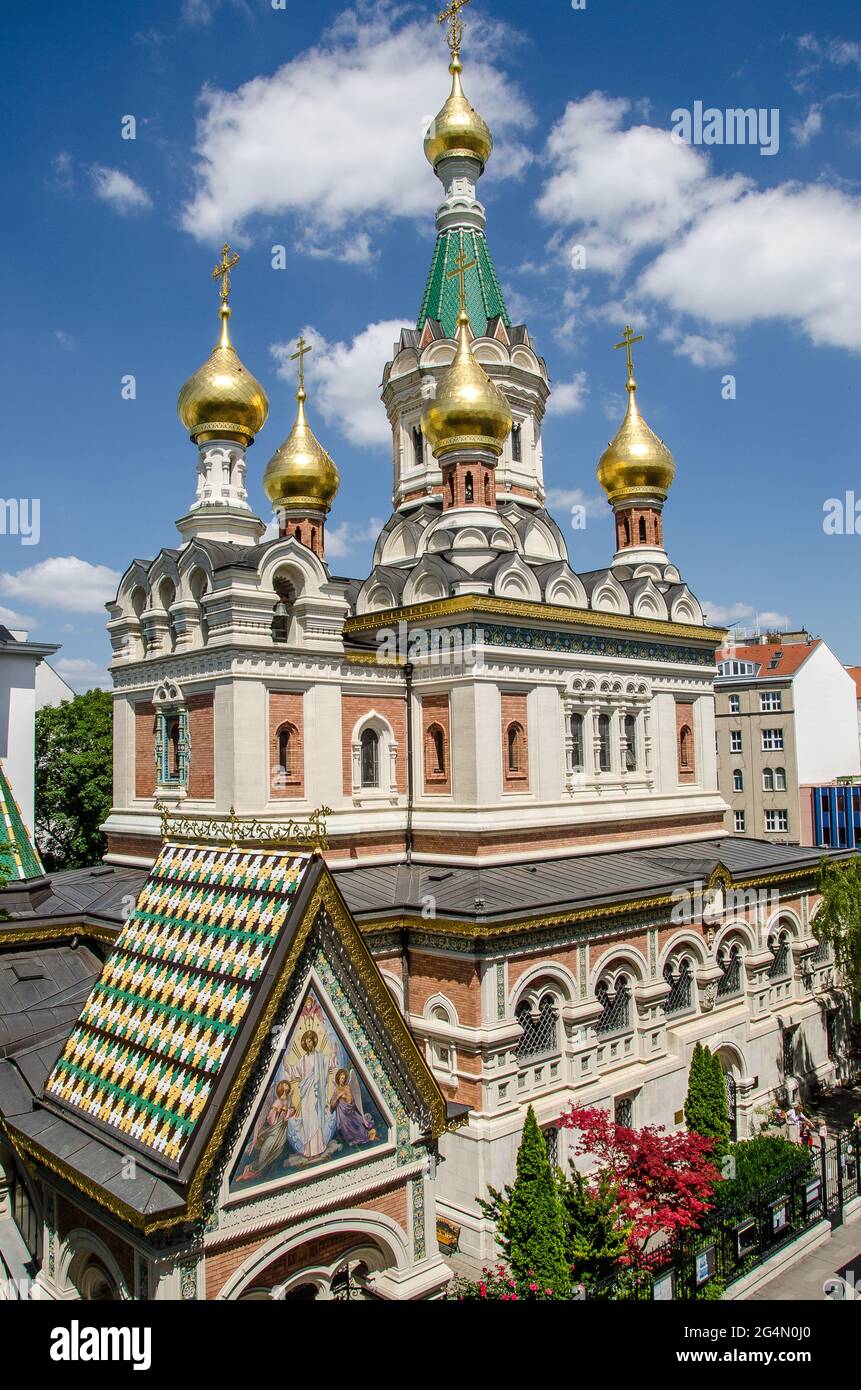 The splendid Russian Orthodox St. Nicholas Cathedral is located in the ...
