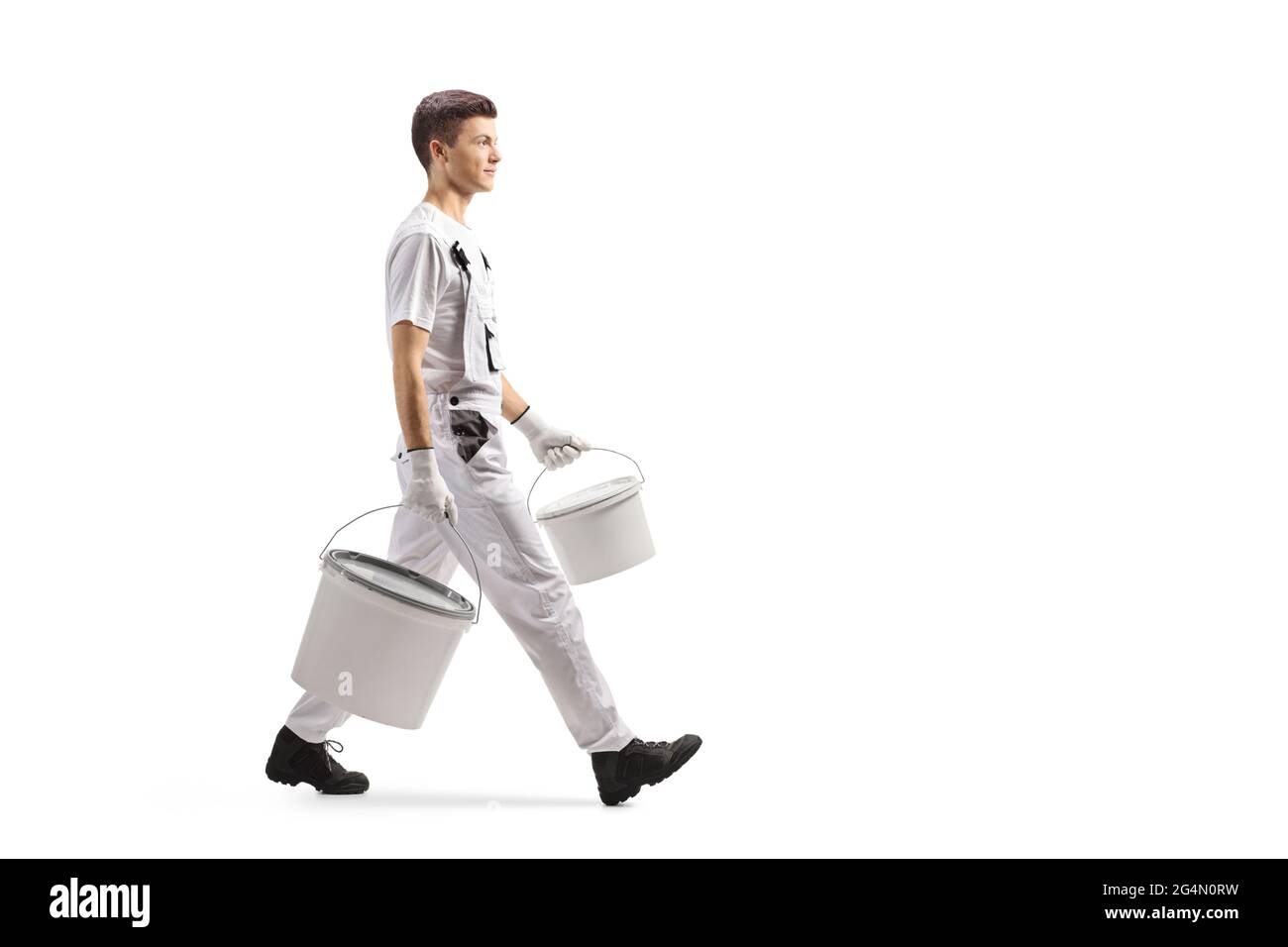 Carrying a bucket Cut Out Stock Images & Pictures - Alamy