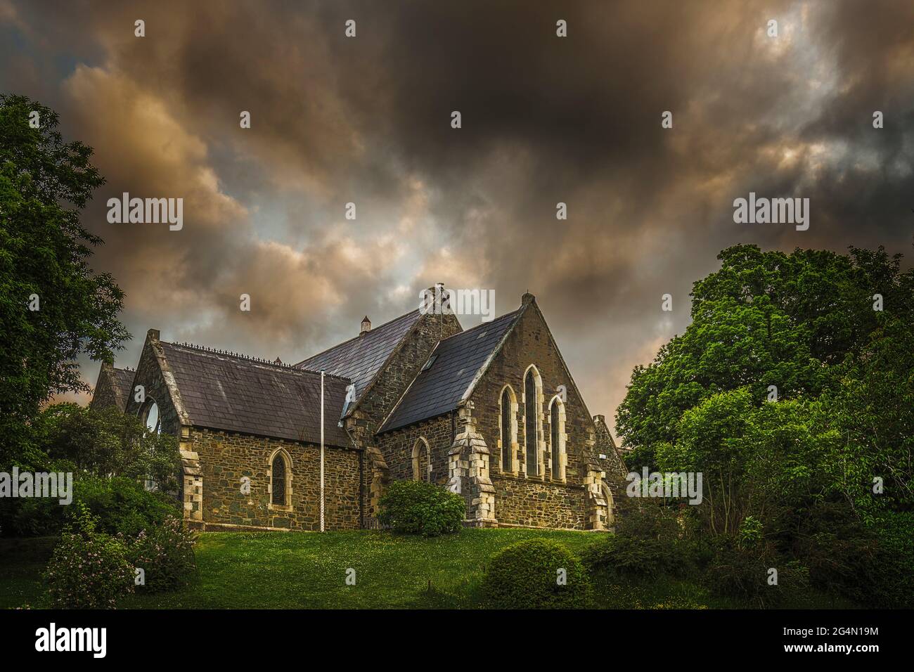 Irish Landscapes. St. Patrick’s Church and Parish Centre at dusk ...