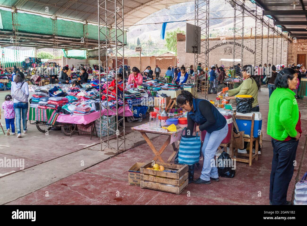 TILCARA, ARGENTINA - APRIL 12, 2015: View of a market in Tilcara ...