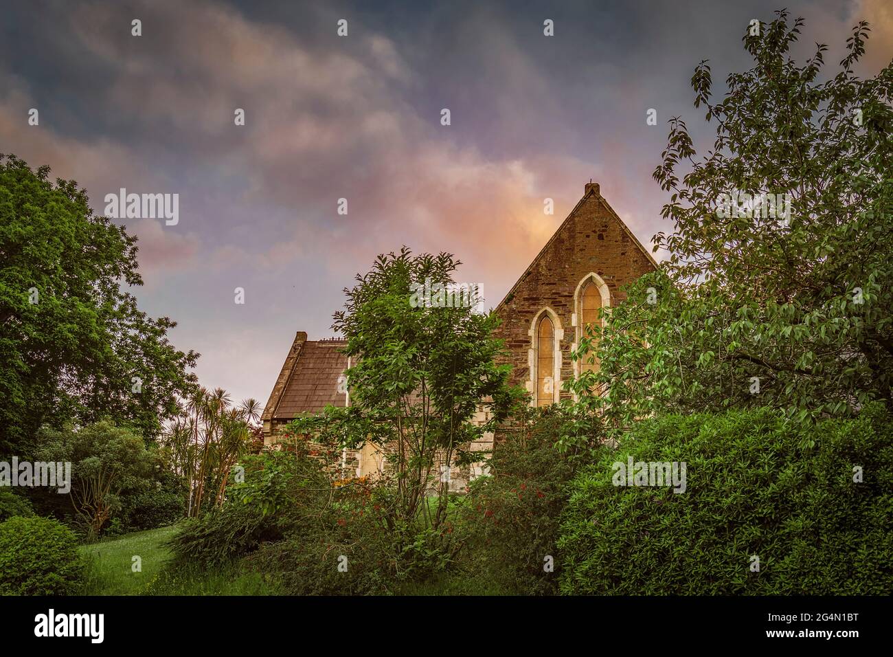 Irish Landscapes. St. Patrick’s Church and Parish Centre at dusk ...