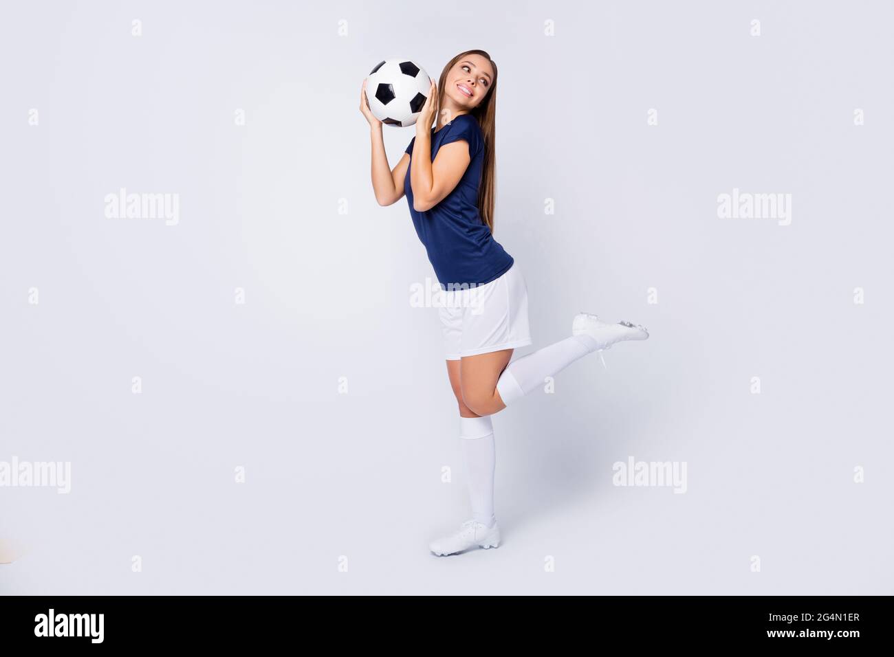 Full length body size view of her she nice-looking attractive lovely ...