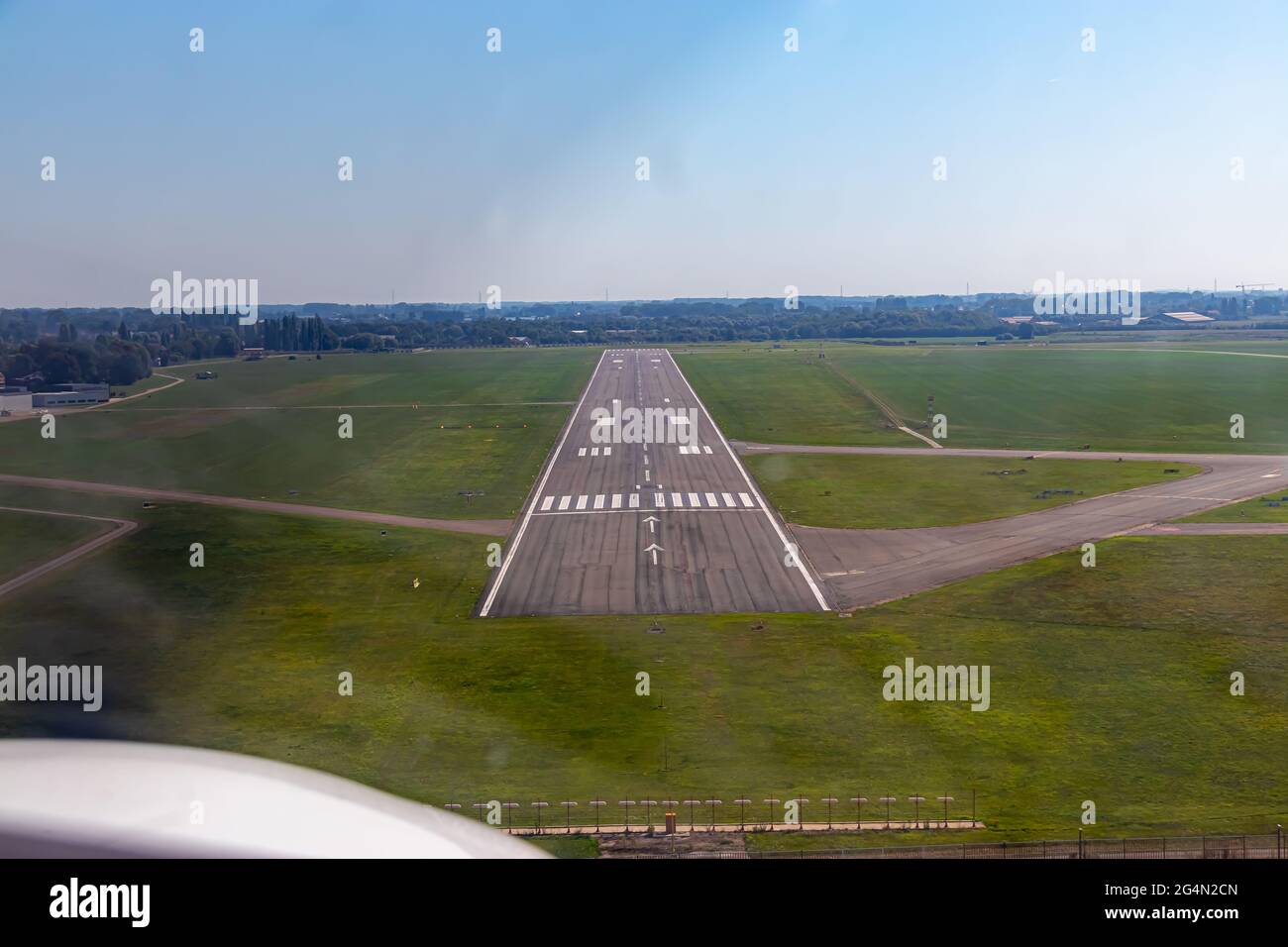 Aerial view of an airport commercial airport Stock Photo - Alamy