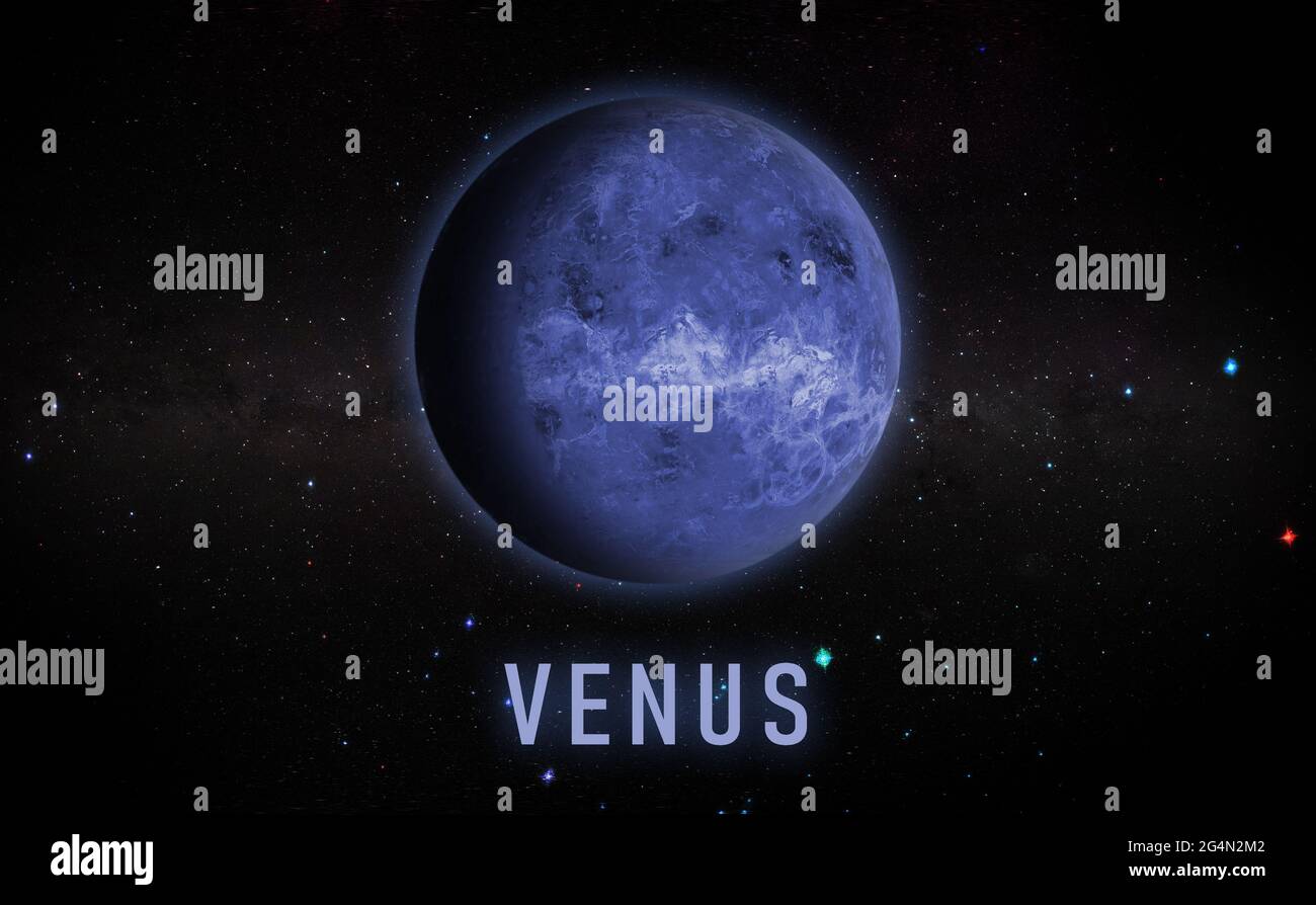 the venus planet in the space, galaxy science creative art background ...