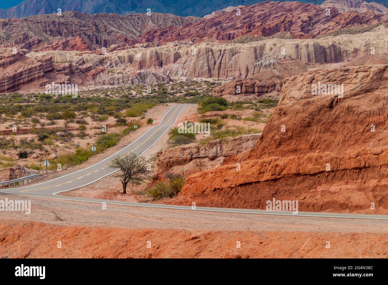 Road in Quebrada de Cafayate valley, Argentina Stock Photo - Alamy
