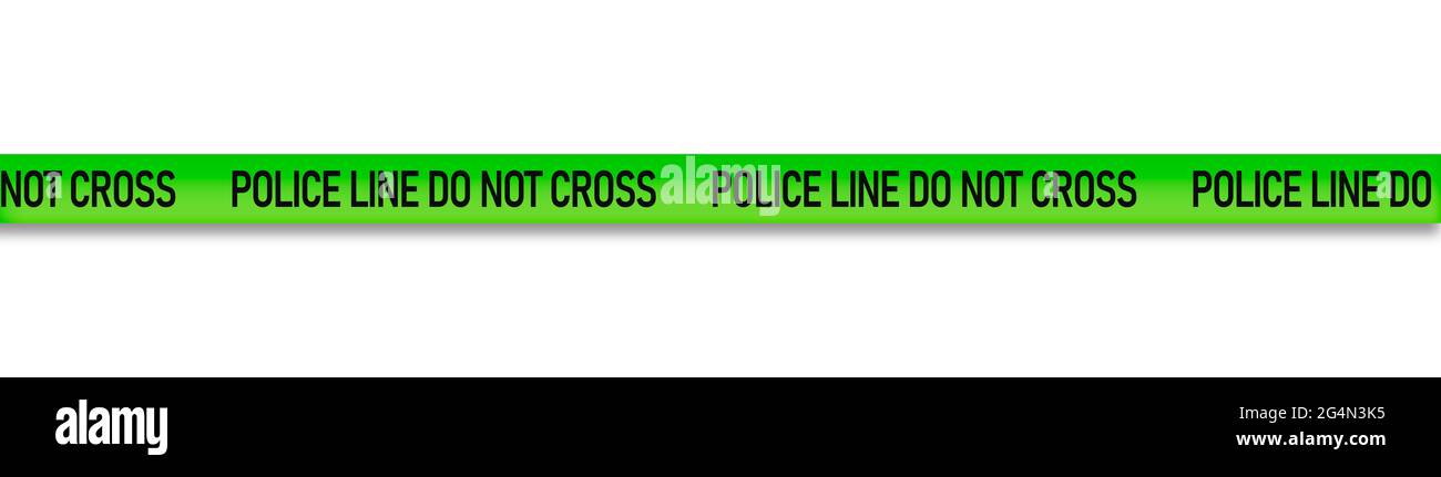 isolated police line do not cross tape ribbon, crime scene and ...