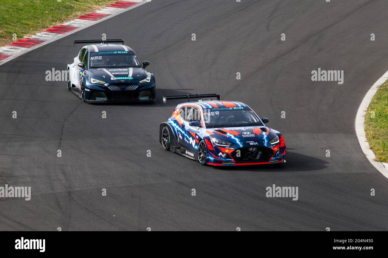 Vallelunga, Italy, June 19 2021, Pure ETCR Championship. Electric cars ...