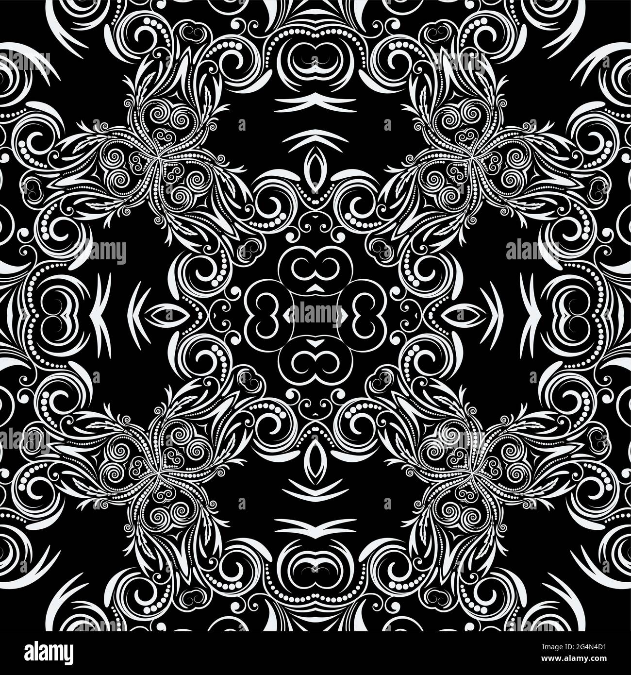 Elegant black and white seamless pattern, EPS8 - vector graphics Stock ...