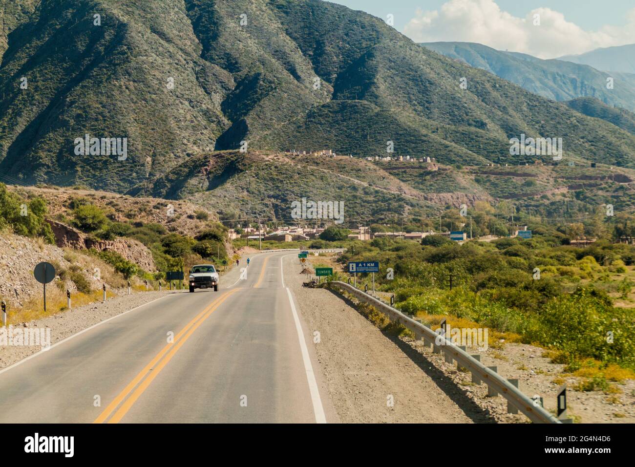 Winding road in Quebrada de Humahuaca valley, Argentina Stock Photo - Alamy