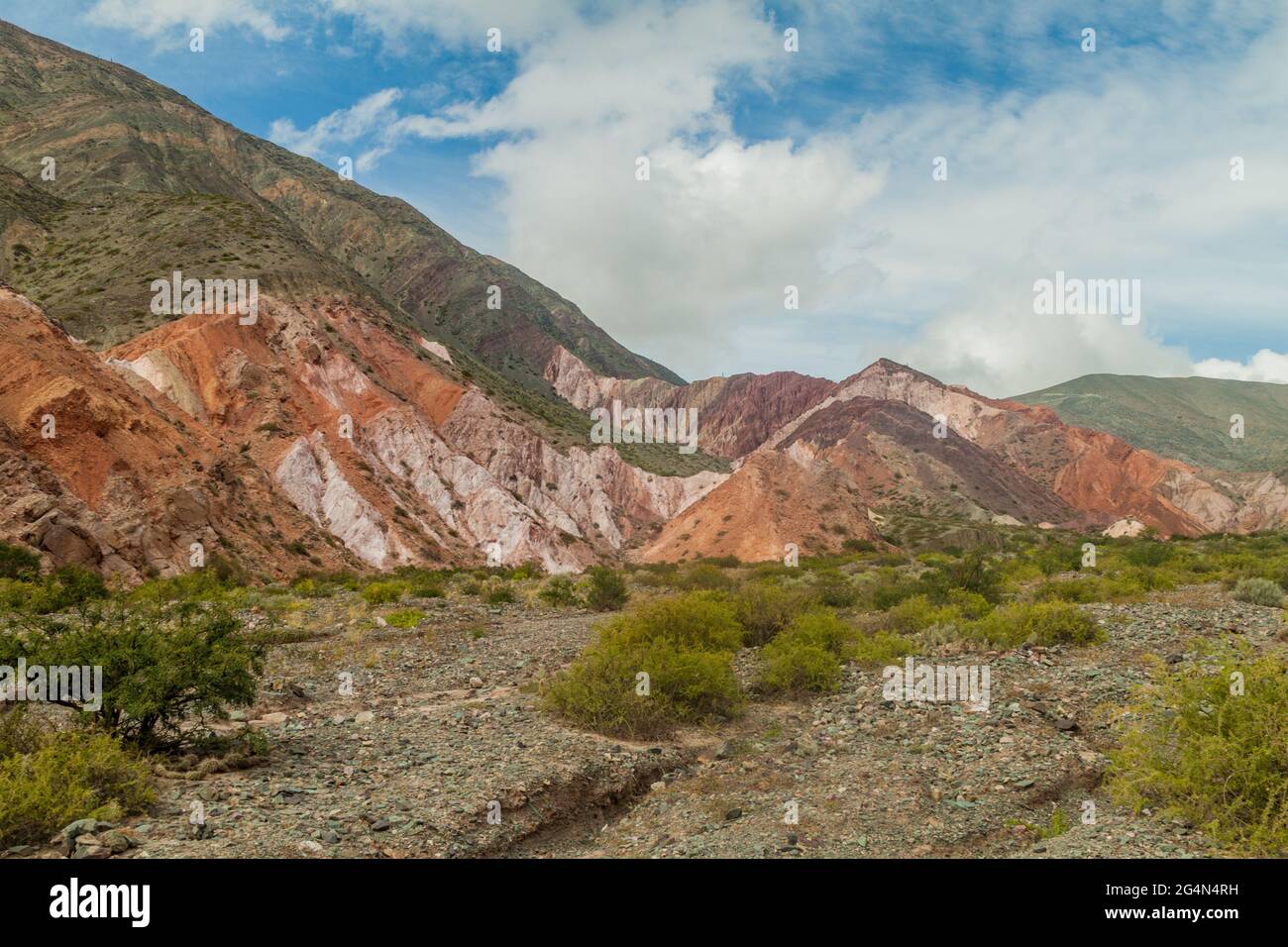 Colorful rock formations near Purmamarca village (Quebrada de Humahuaca ...