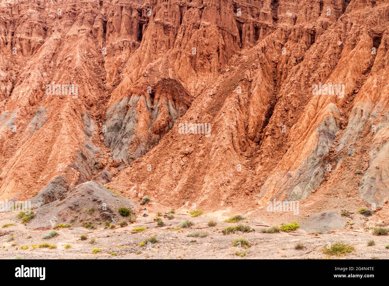 Colorful rock formations near Purmamarca village (Quebrada de Humahuaca ...