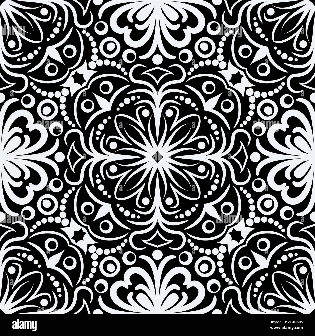 Elegant black and white seamless pattern, EPS8 - vector graphics Stock ...