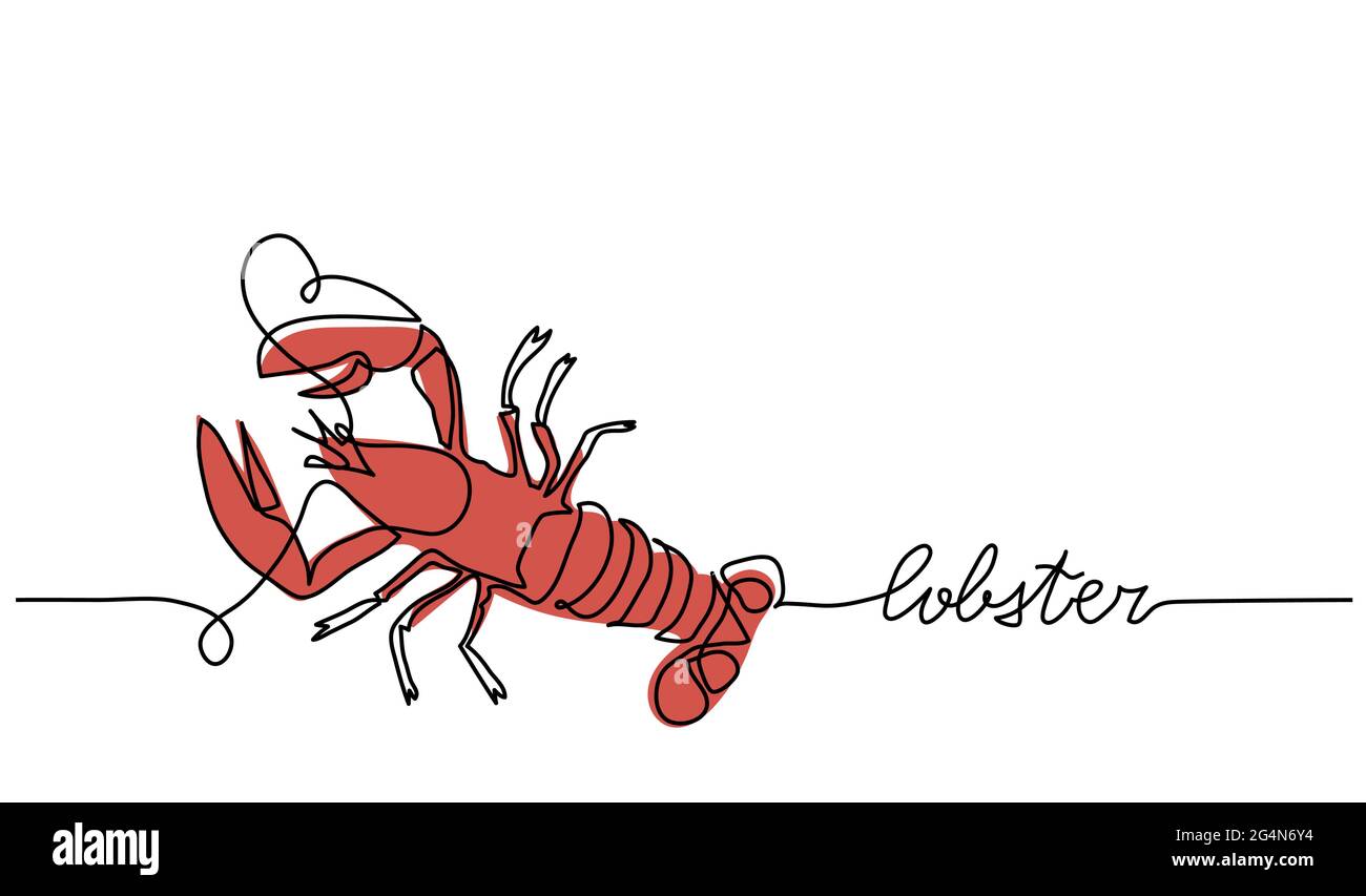 Red lobster or crayfish minimalist vector background, banner, poster ...