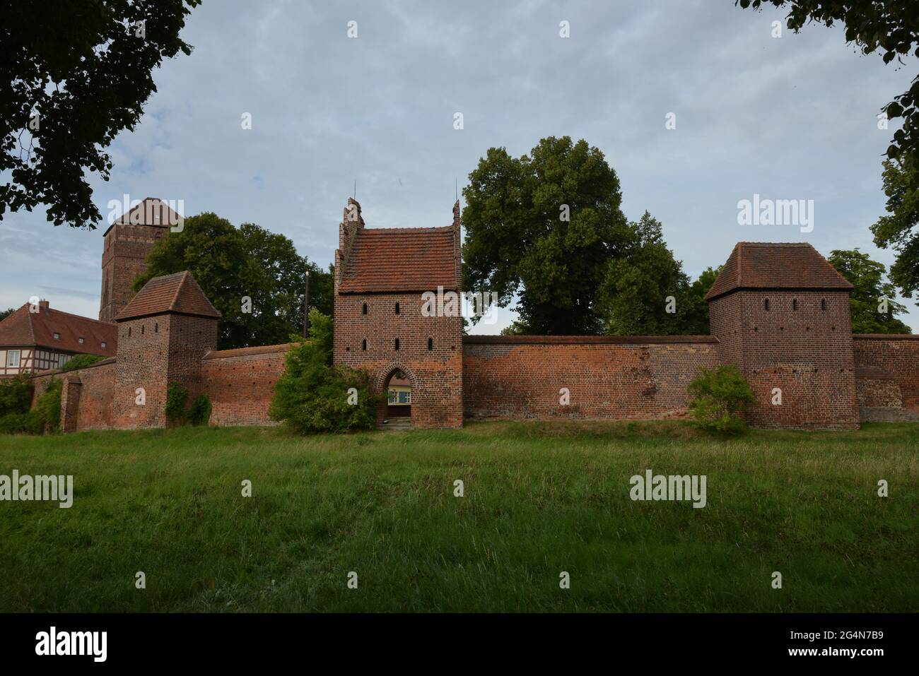A historic Old Bishop's Palace in Wittstock/Dossel, Germany under a ...
