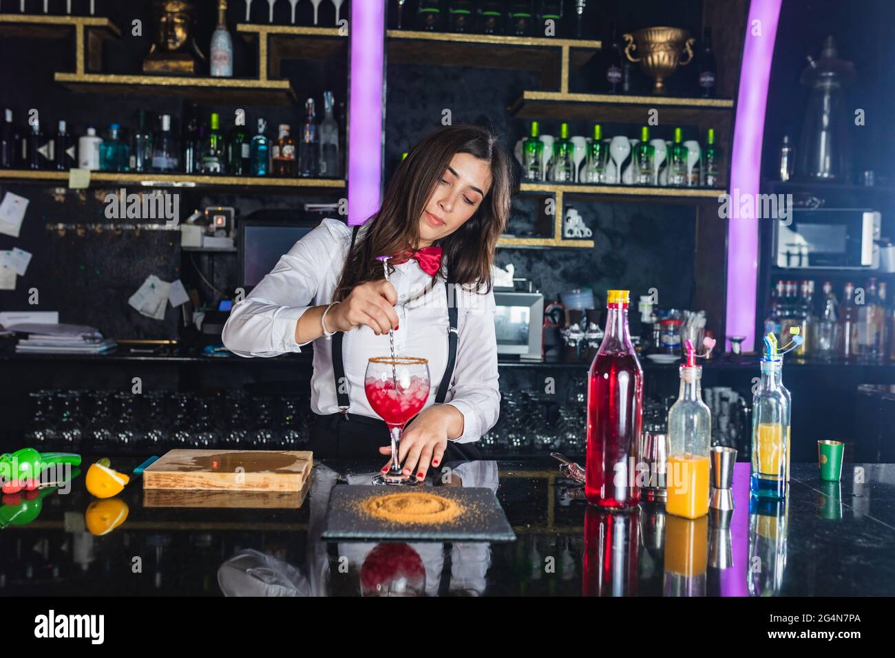 Waitress in pink hi-res stock photography and images - Alamy
