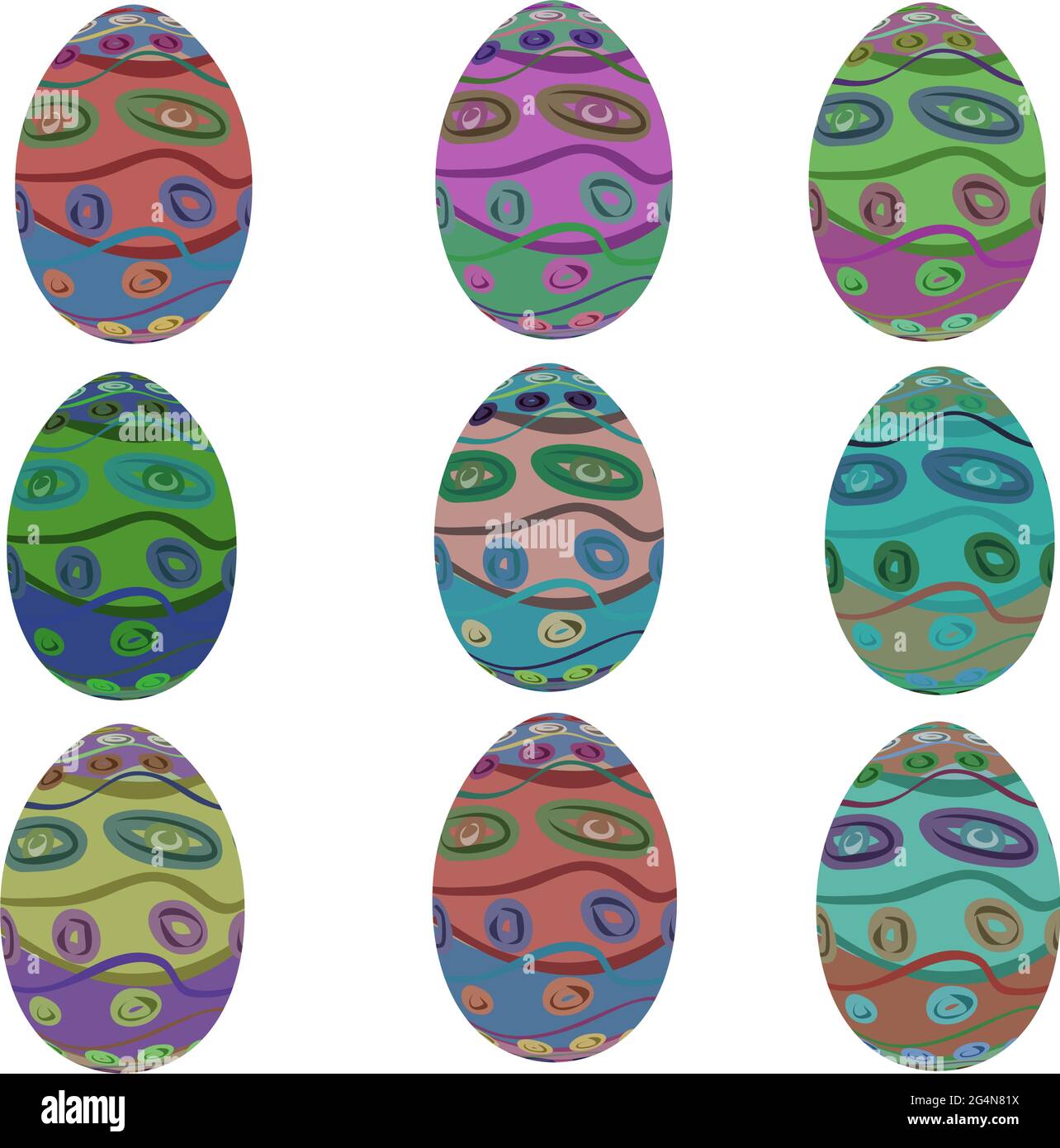 Set of color Easter eggs, EPS8 - vector graphics Stock Vector Image ...