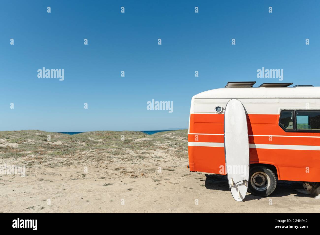 Camper van beach surf hi-res stock photography and images - Alamy