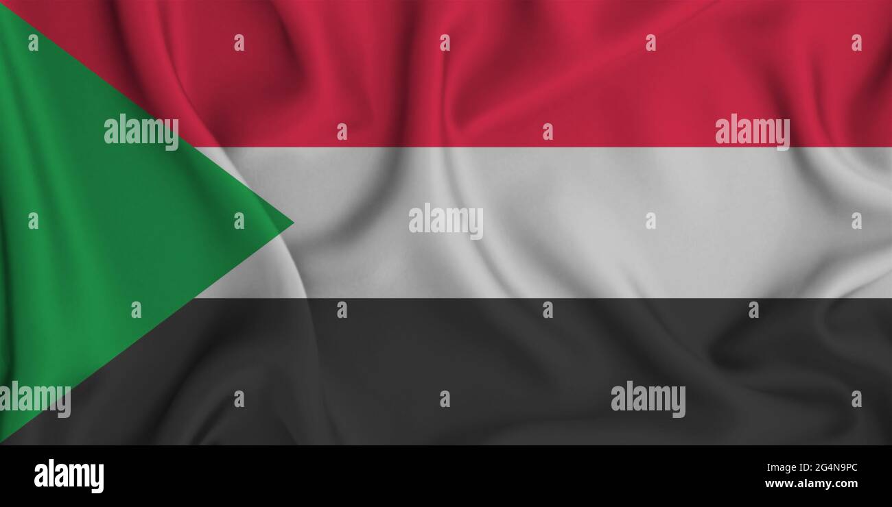 Sudan national flag country waving hi-res stock photography and images ...