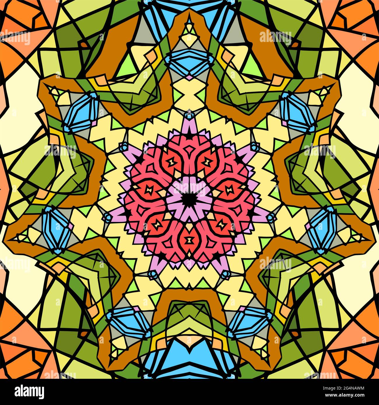 Abstract classical seamless background stained-glass imitation style ...