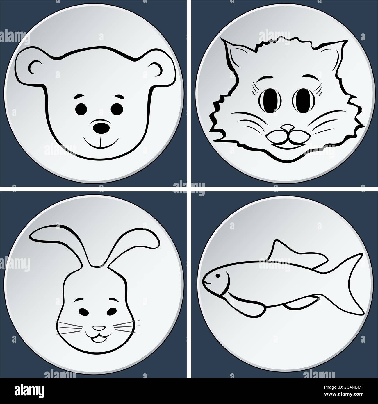 Animal button Stock Vector Images - Alamy