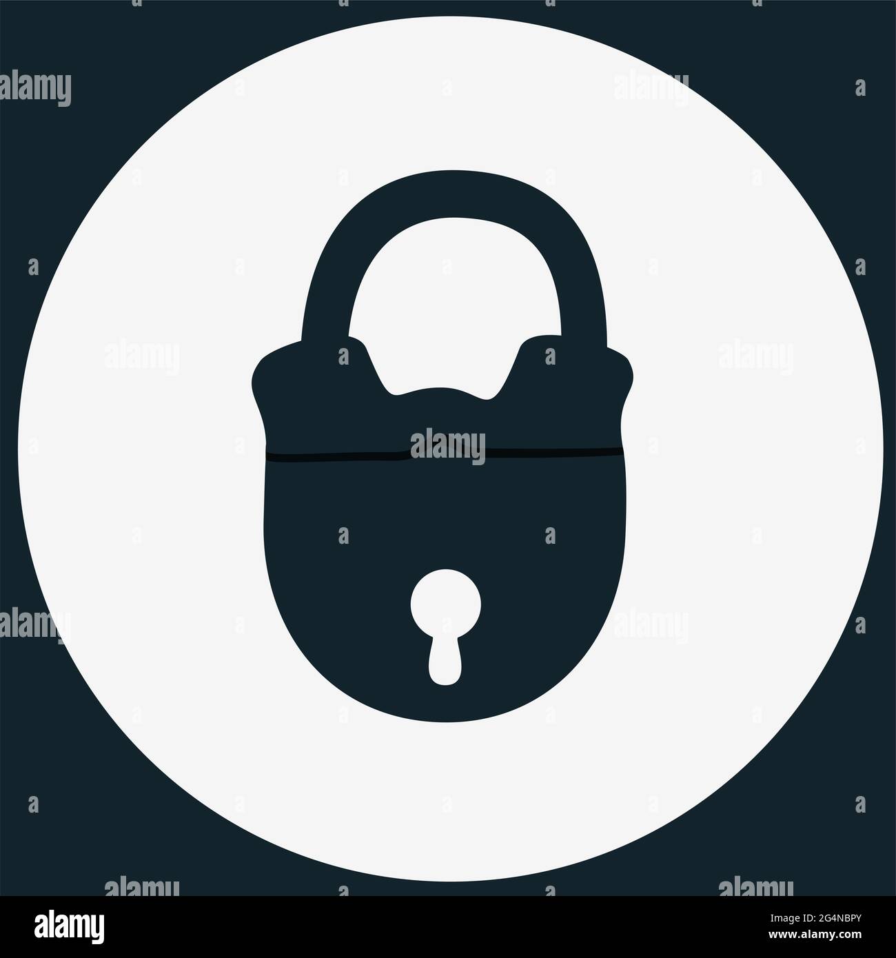 Flat lock icon circle in the square, EPS8 - vector graphics Stock ...