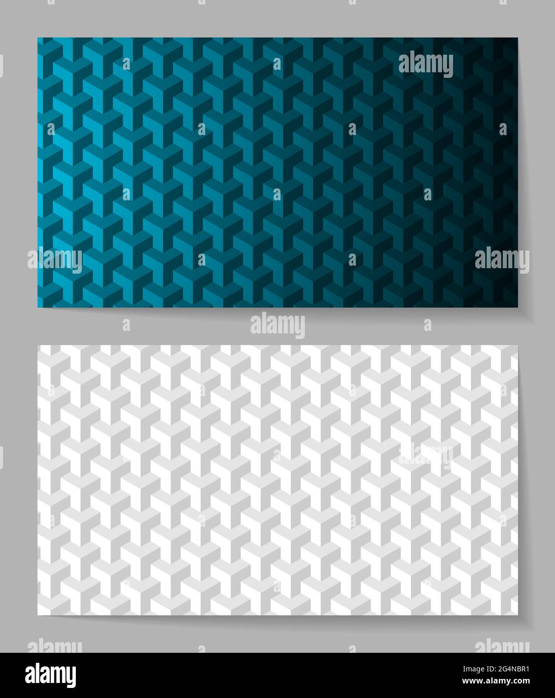 Two EPS10 Abstract backgrounds composed of repeating 3d geometric ...