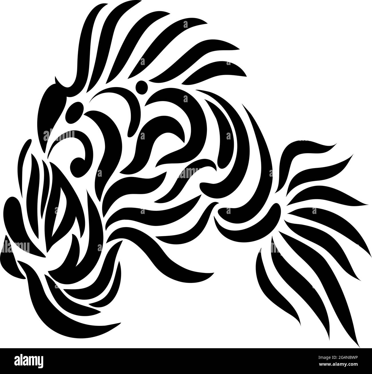 Abstract fish exotic black and white, EPS8 - vector graphics Stock ...