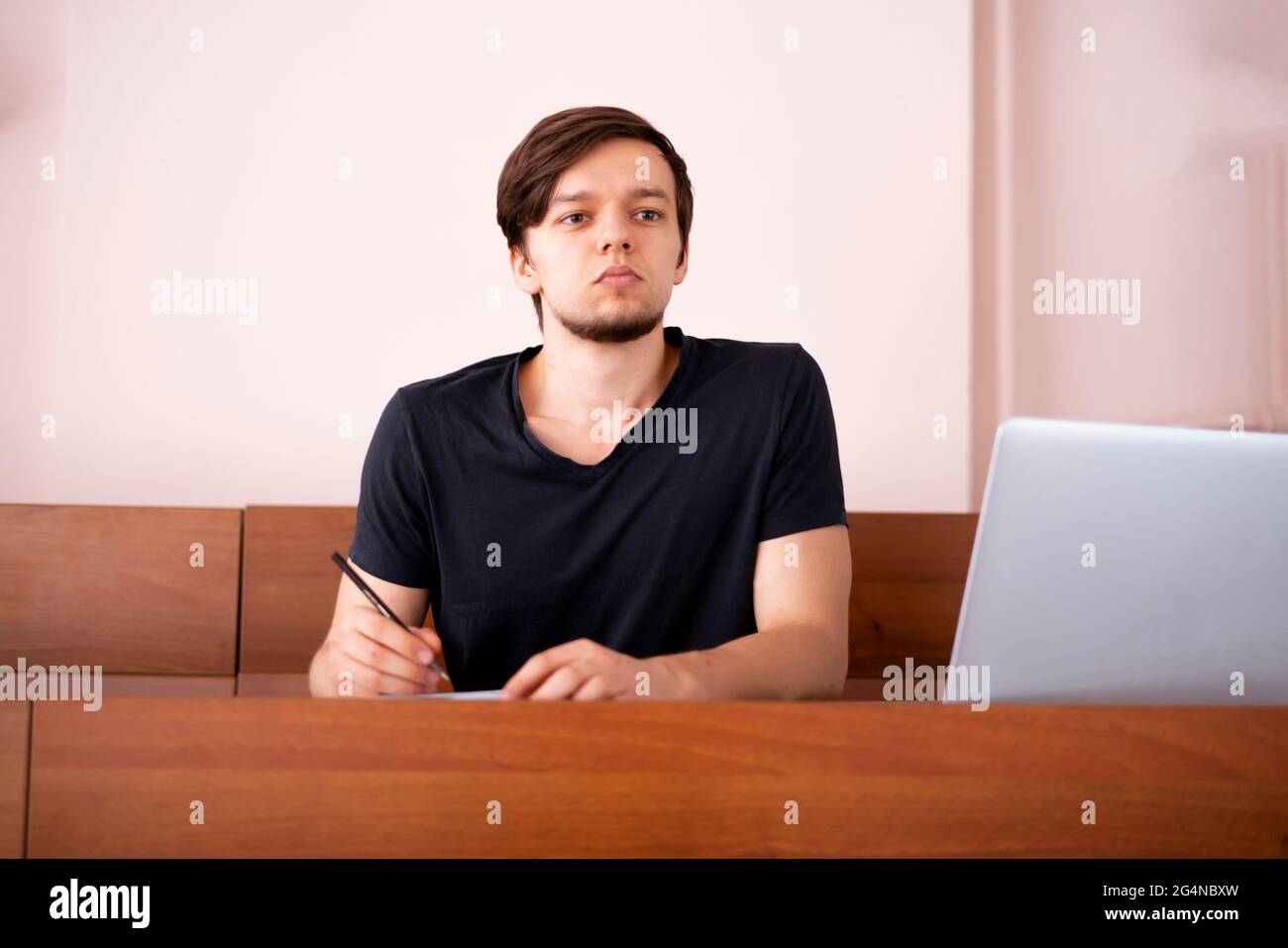 Teacher alone in class hi-res stock photography and images - Alamy