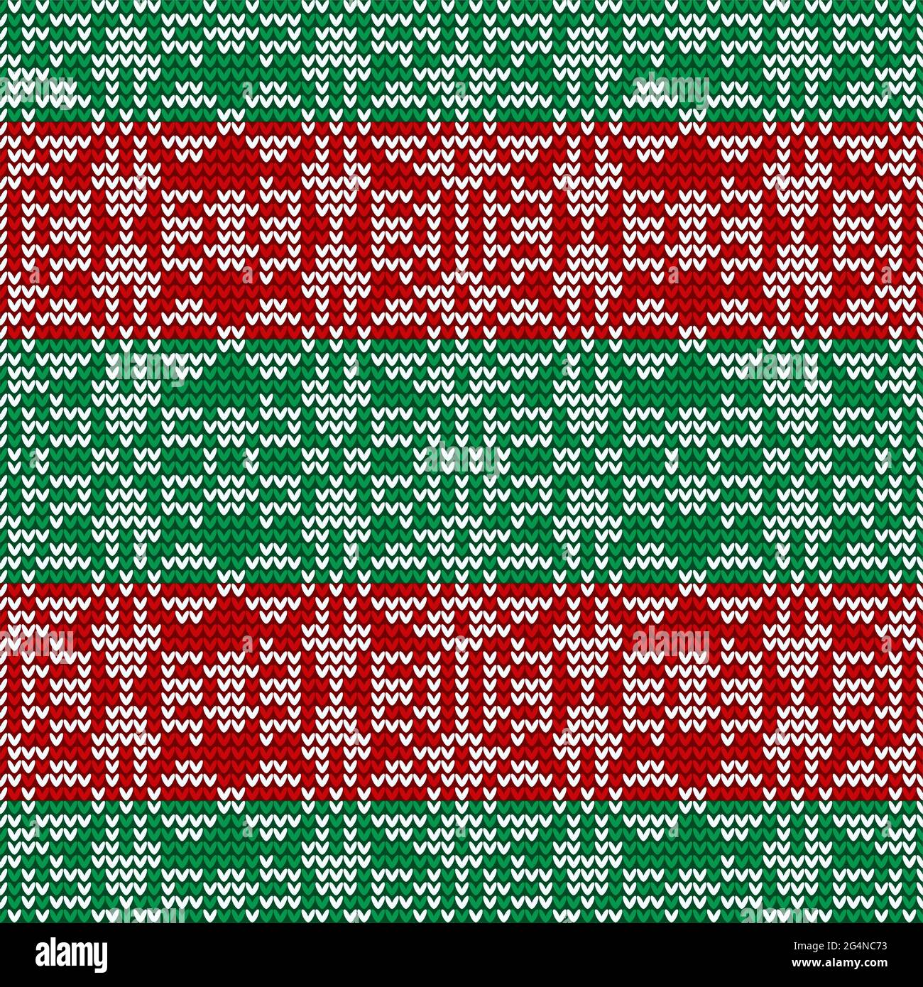 Knitting seamless pattern red green background, EPS8 - vector graphics ...