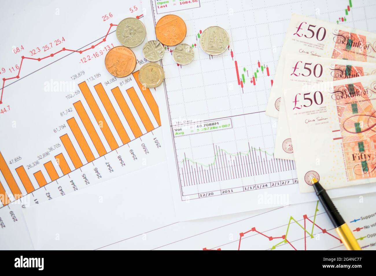 Stock market finance account report Stock Photo - Alamy