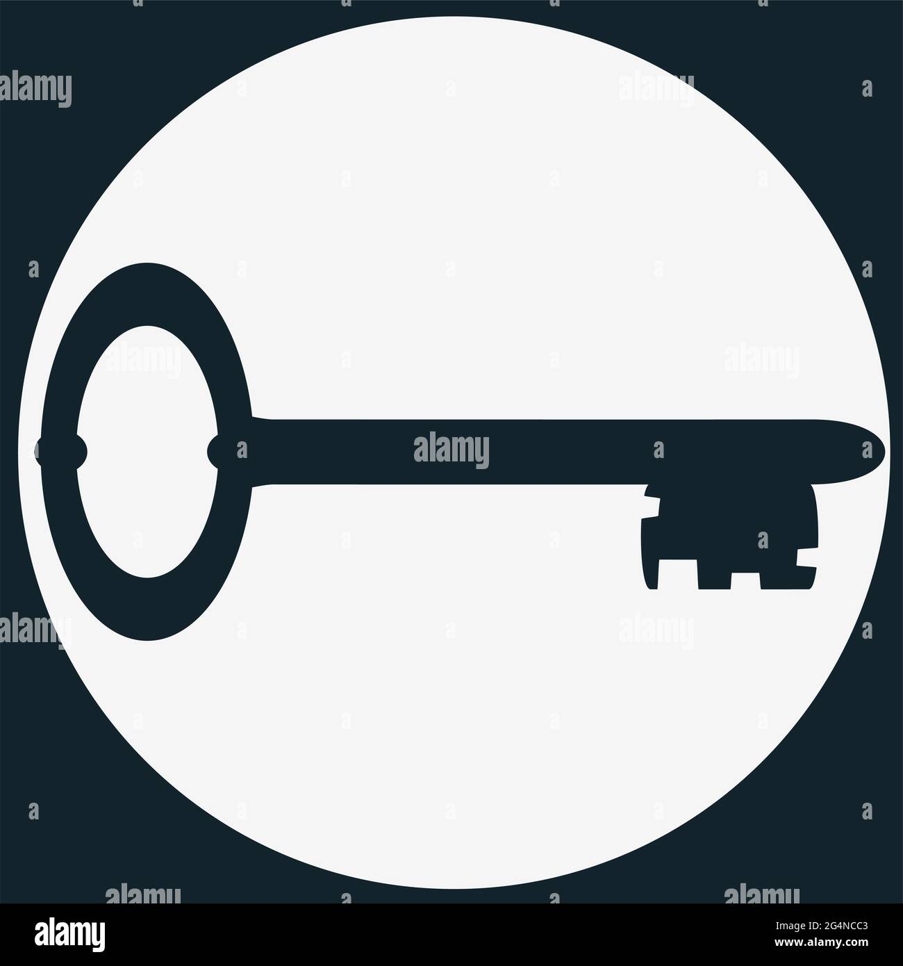 Circle in the square key icon, flat design style, EPS8 - vector ...