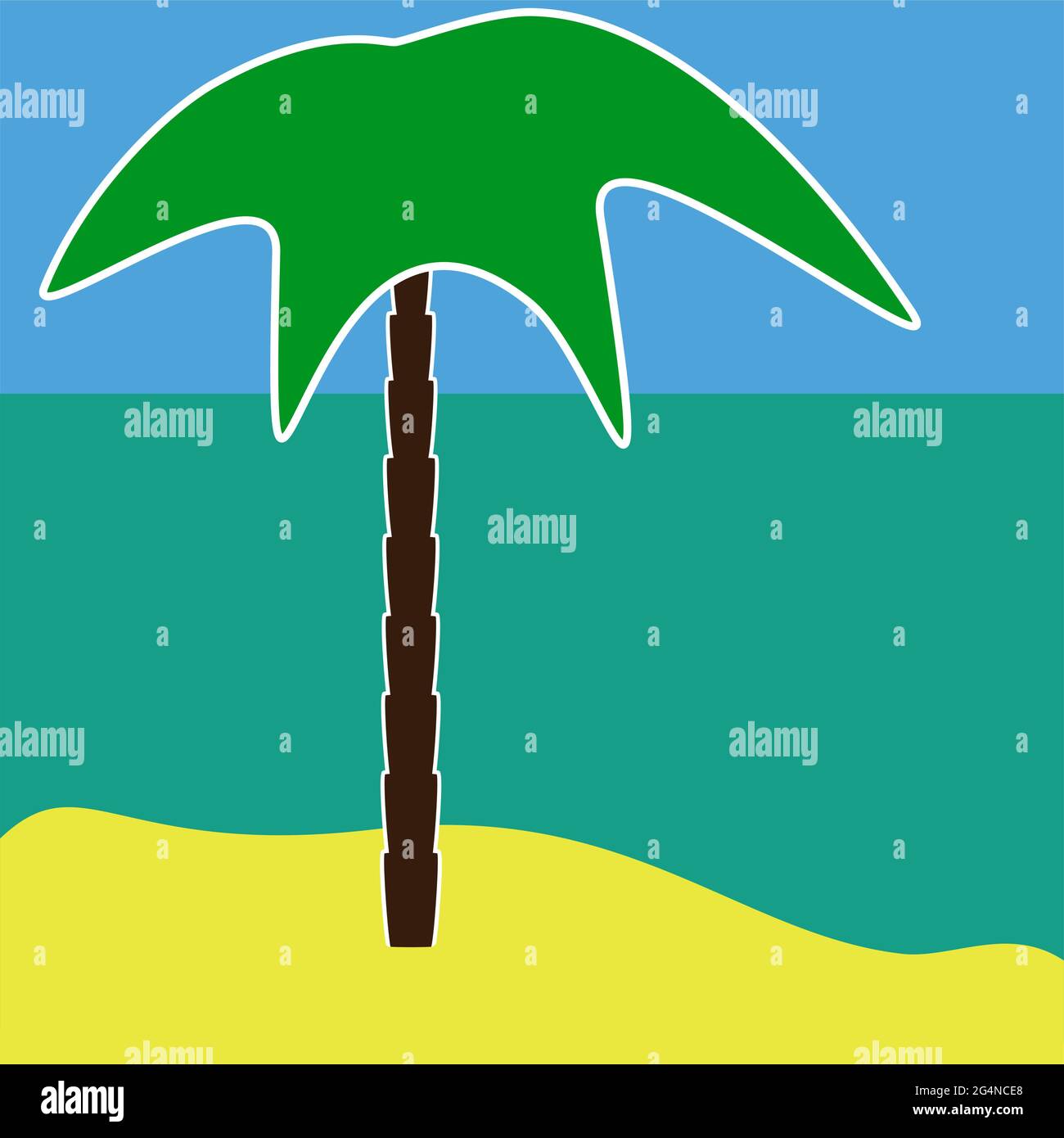 Travel poster design tropical island blue ocean, EPS8 - vector graphics ...
